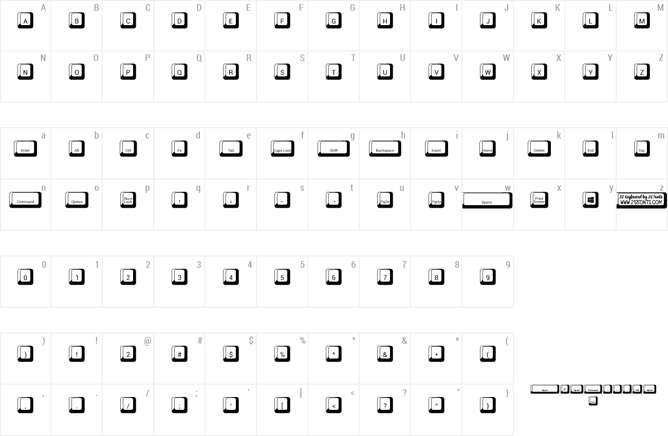 212 Keyboard Font