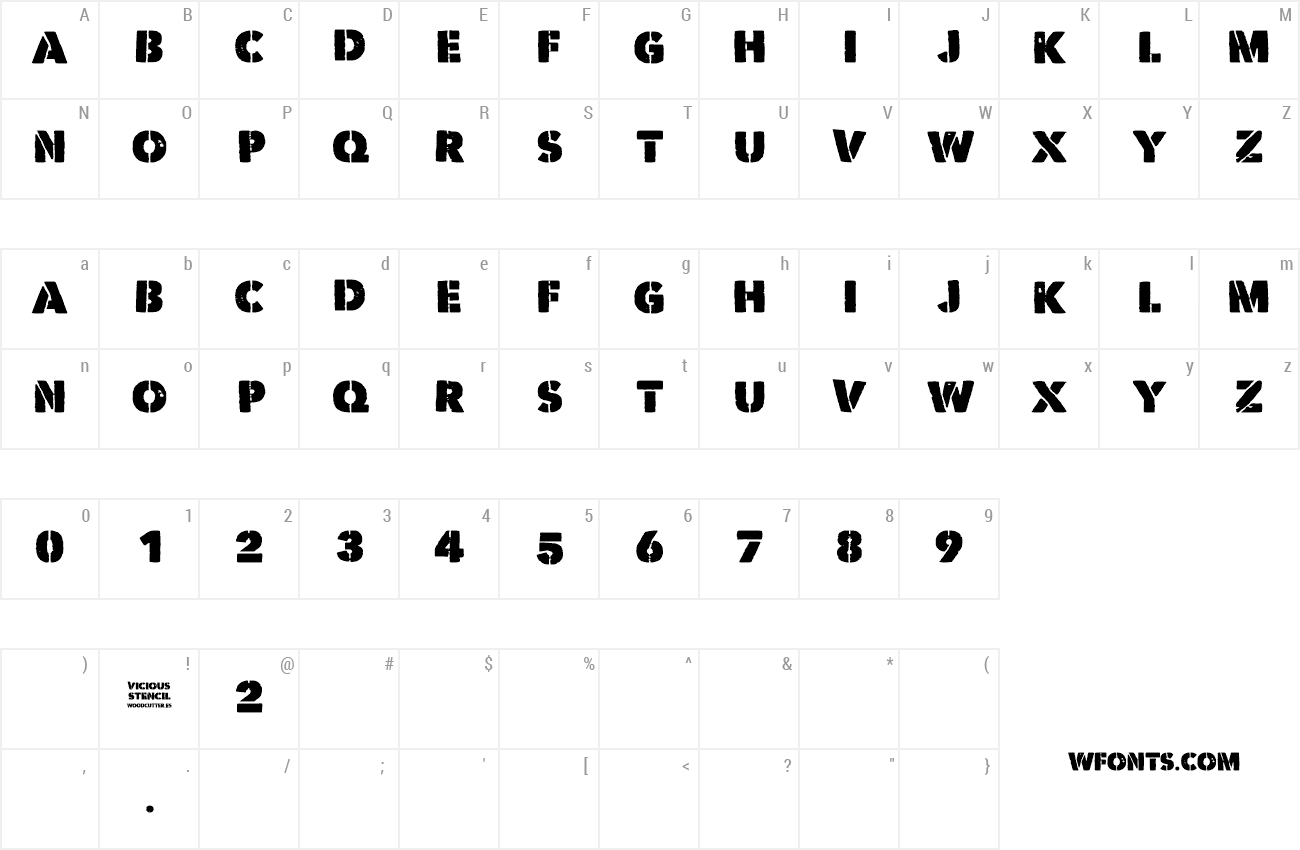 Vicious Stencil Font