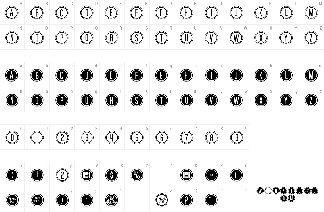 Backspacer Tribute To Pearl Jam Font