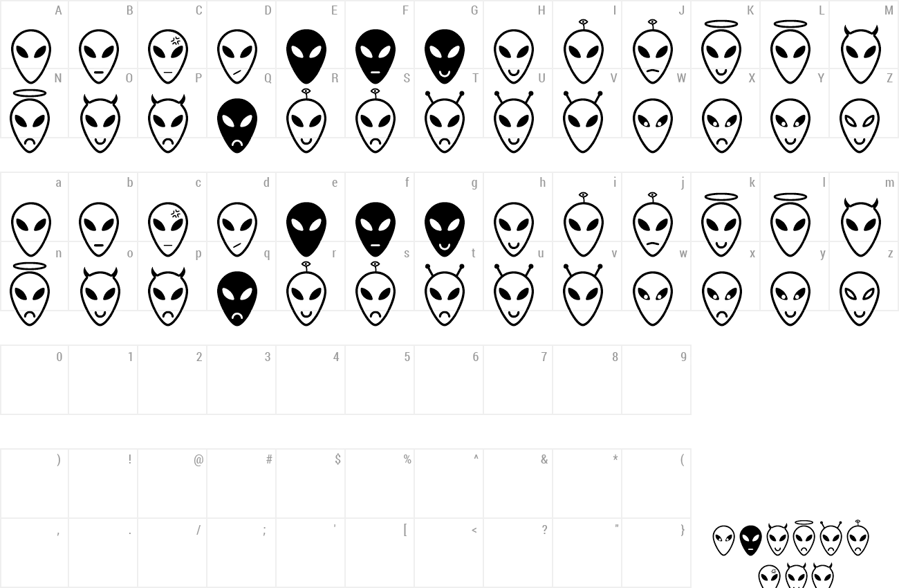 Alien faces St Font