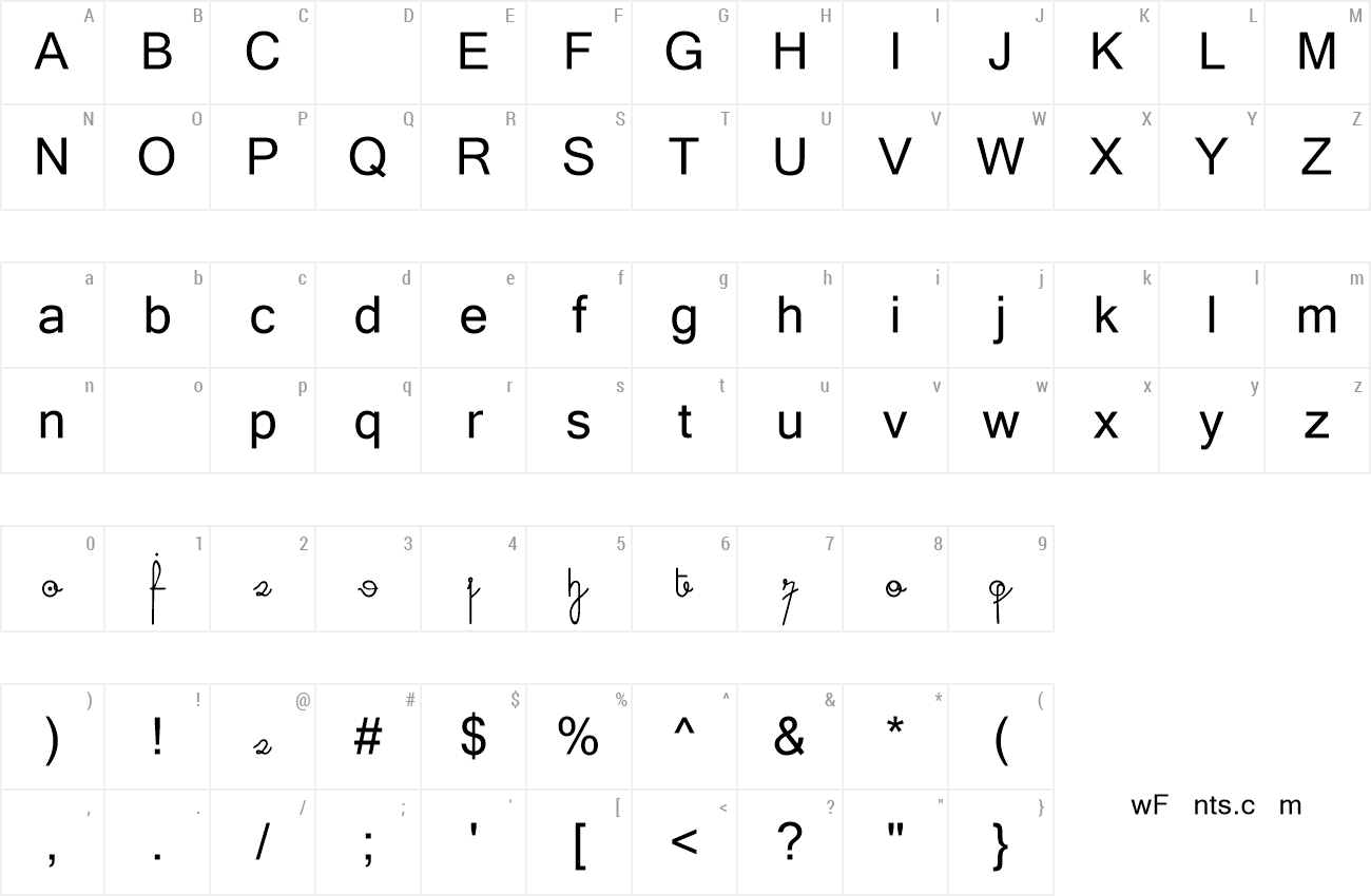 cursive digits Font
