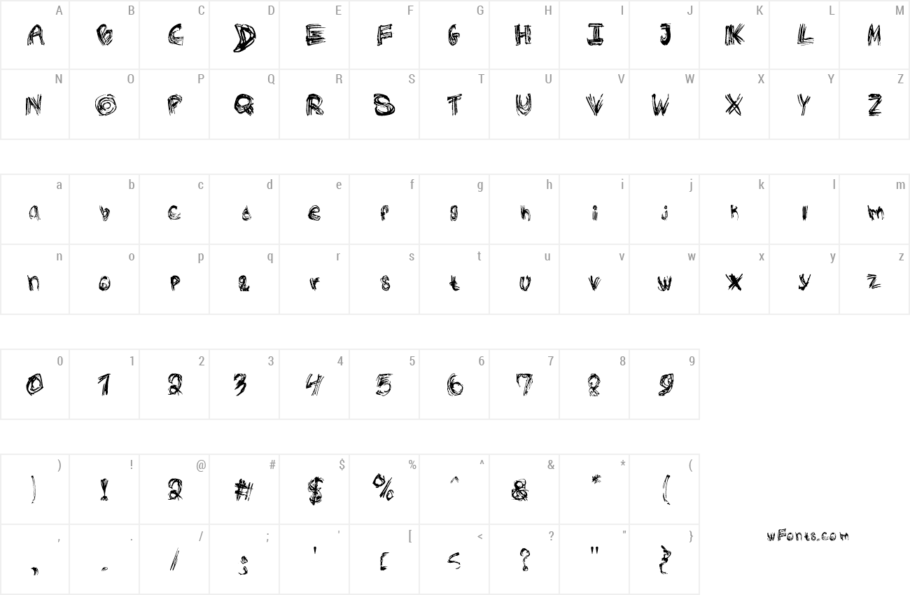 Rough Outline Font