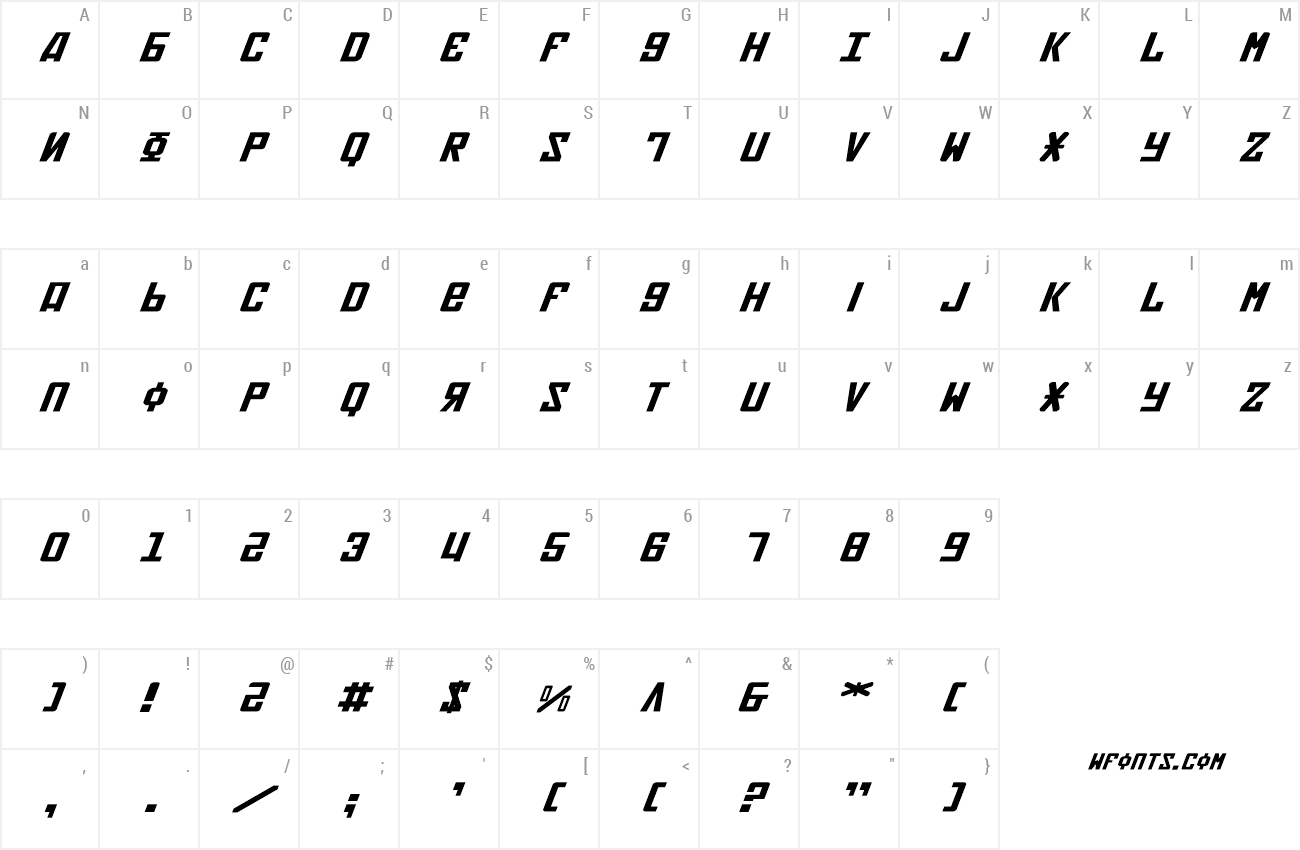Soviet Expanded Italic Font