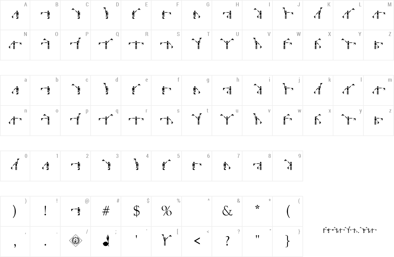 Semaphore Pramuka Font