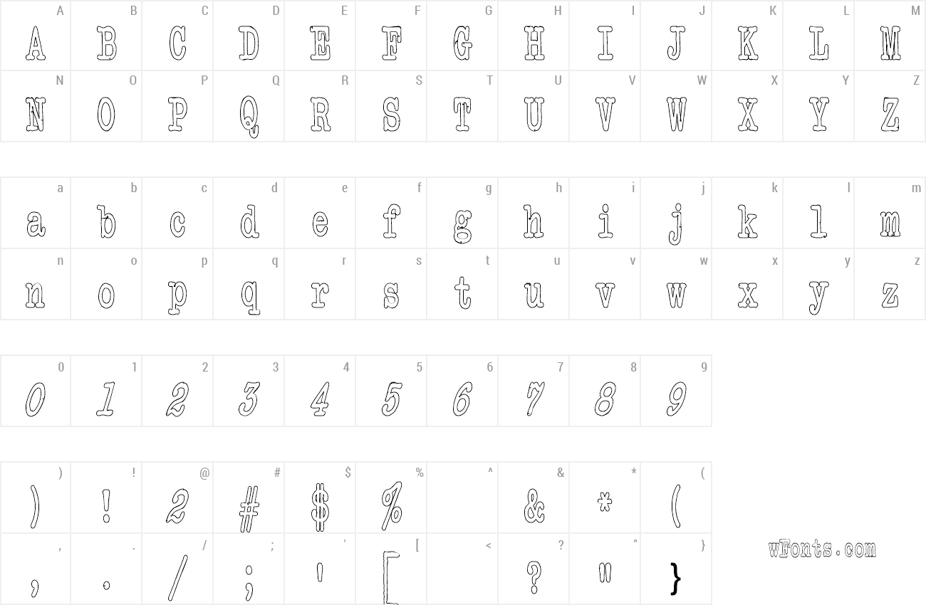 Hollow Type Font