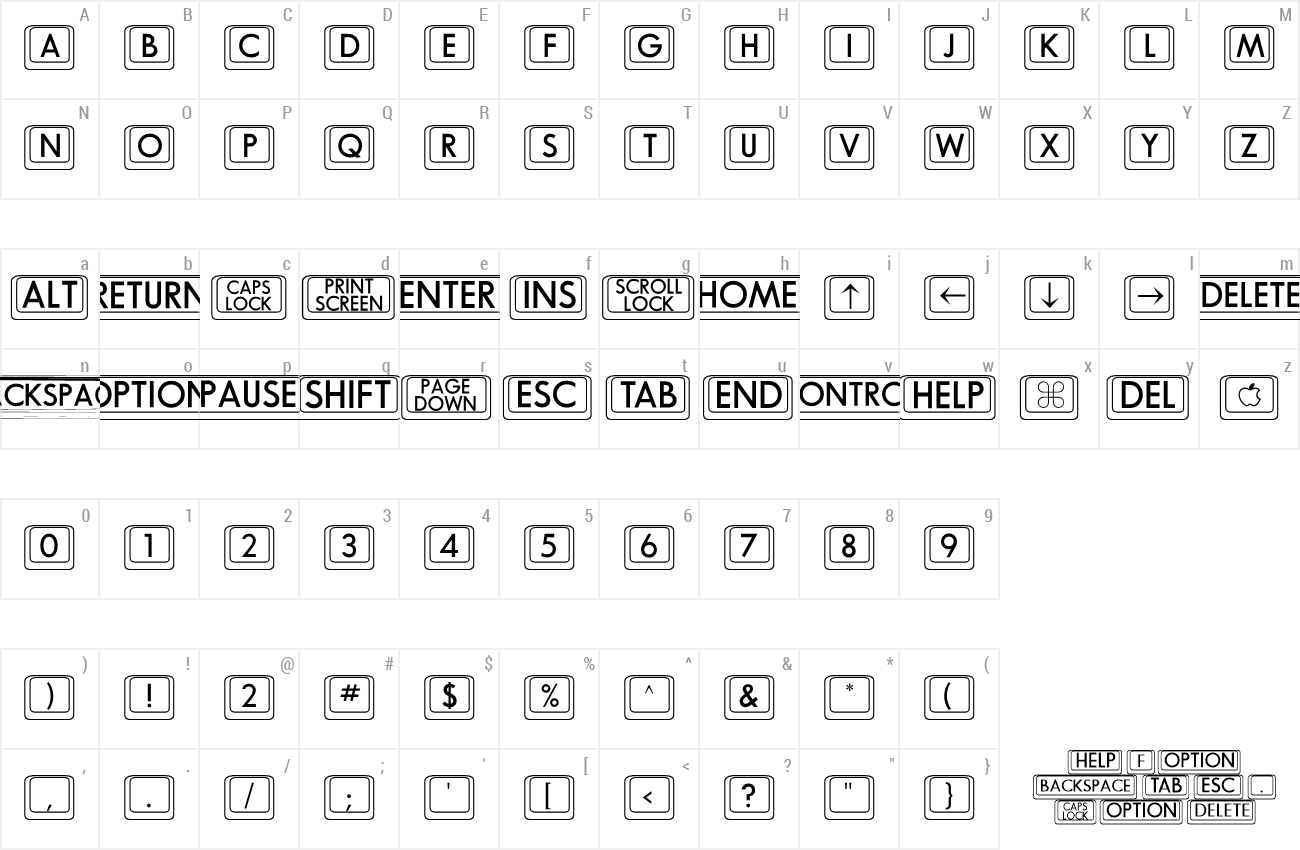 Davys Big Key Caps Font