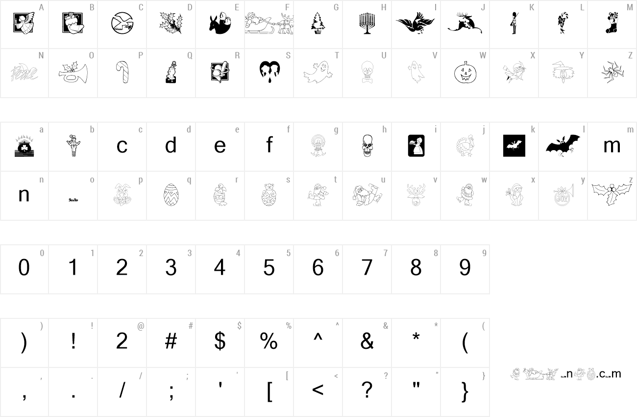 Holiday Symbols Font