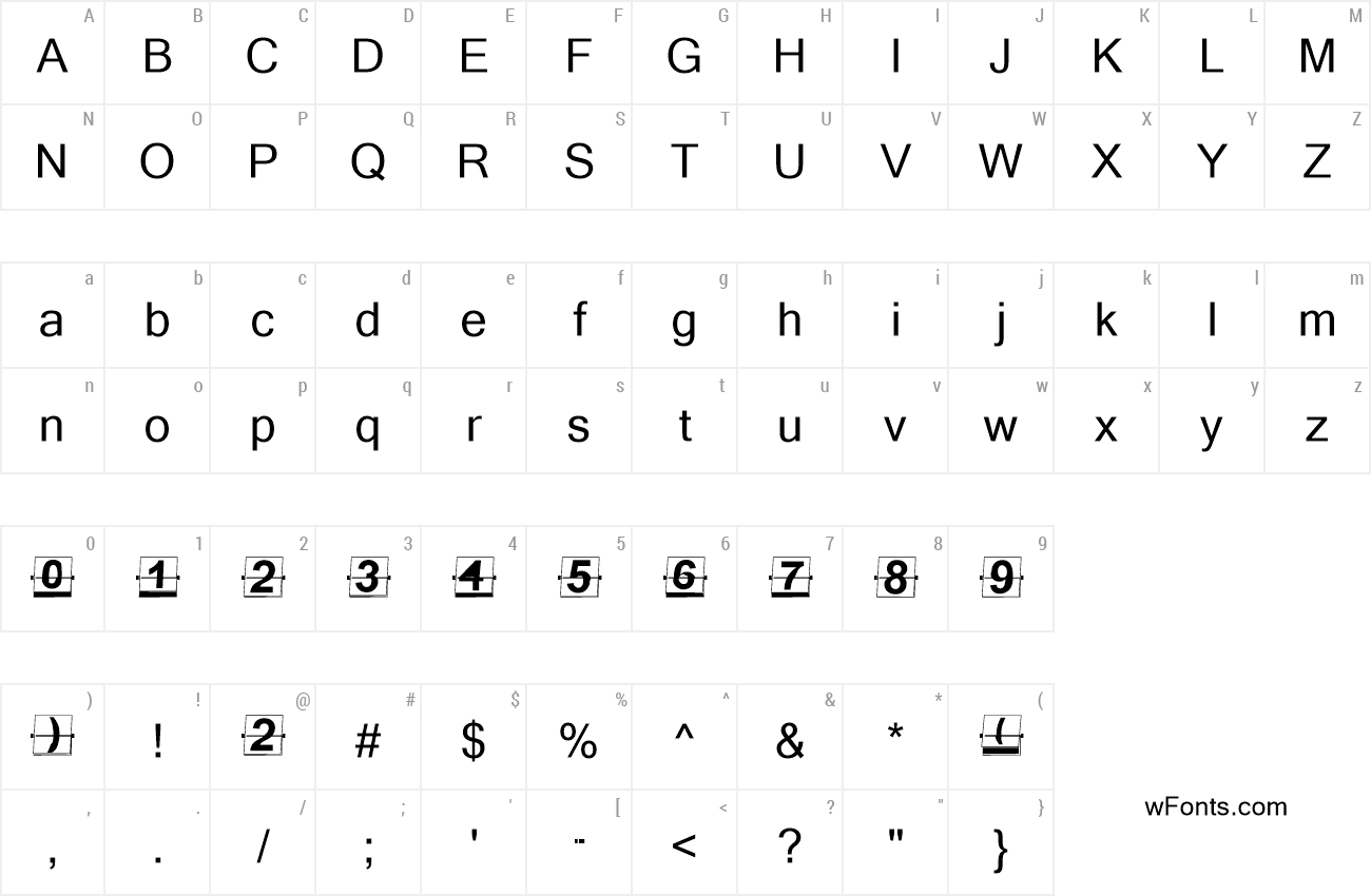 Page Counter Flipper Font