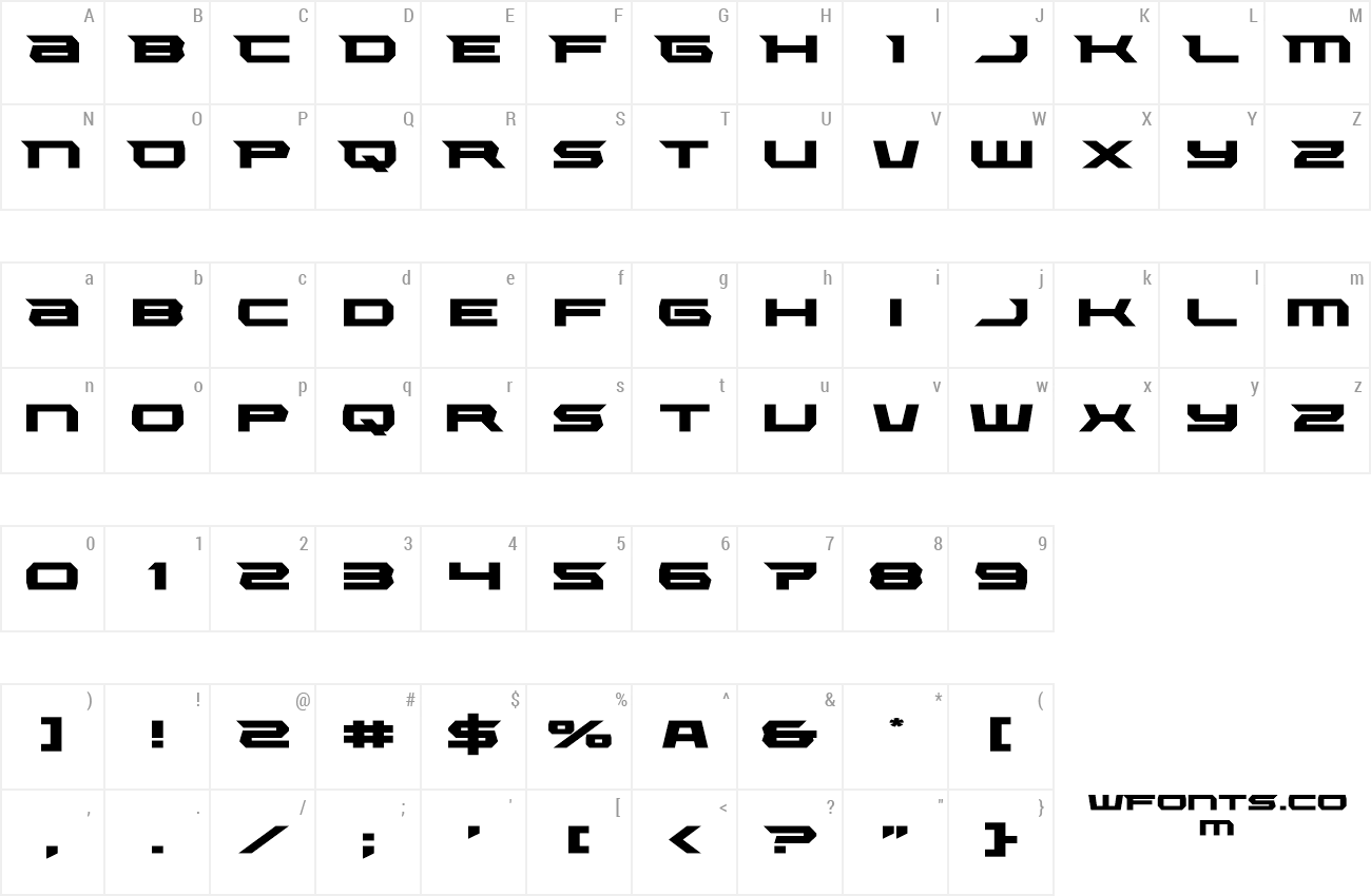 Lethal Force Expanded Font