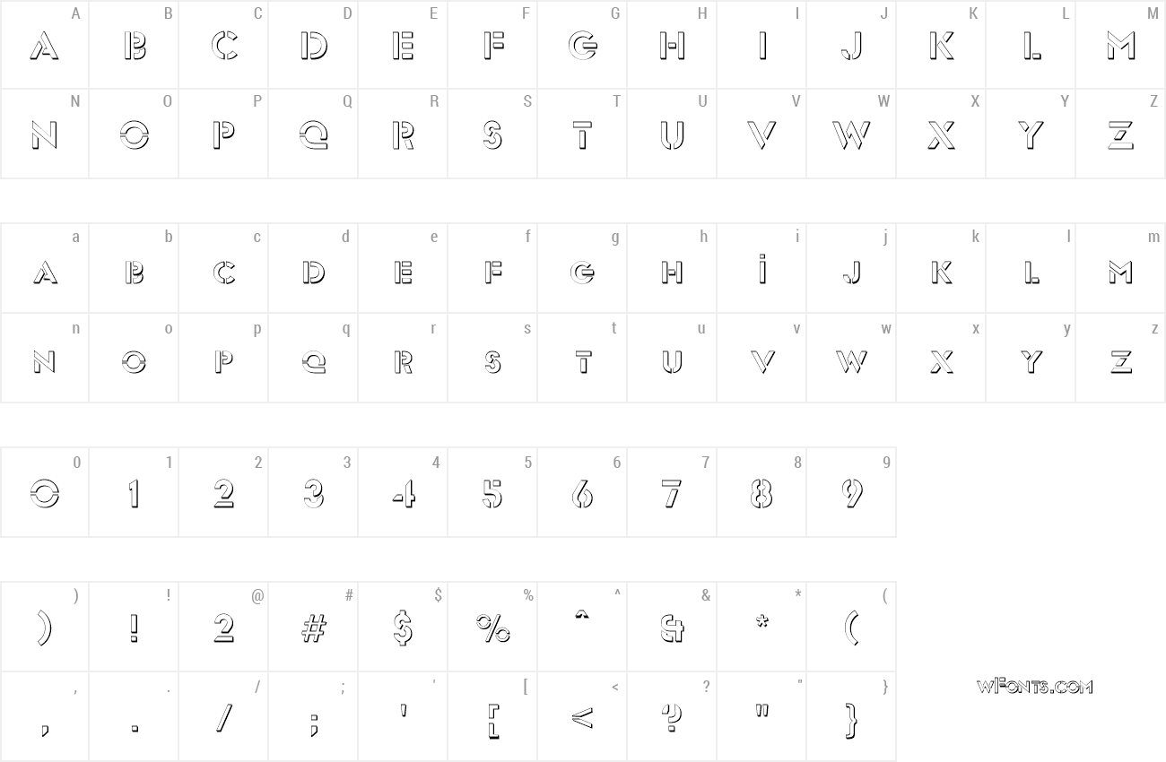 Army Outline Font
