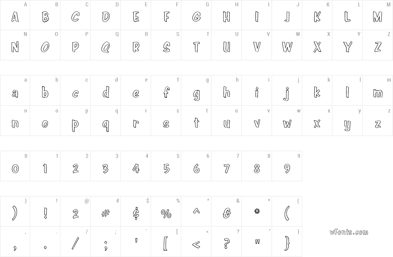 Java Jive Outline Font