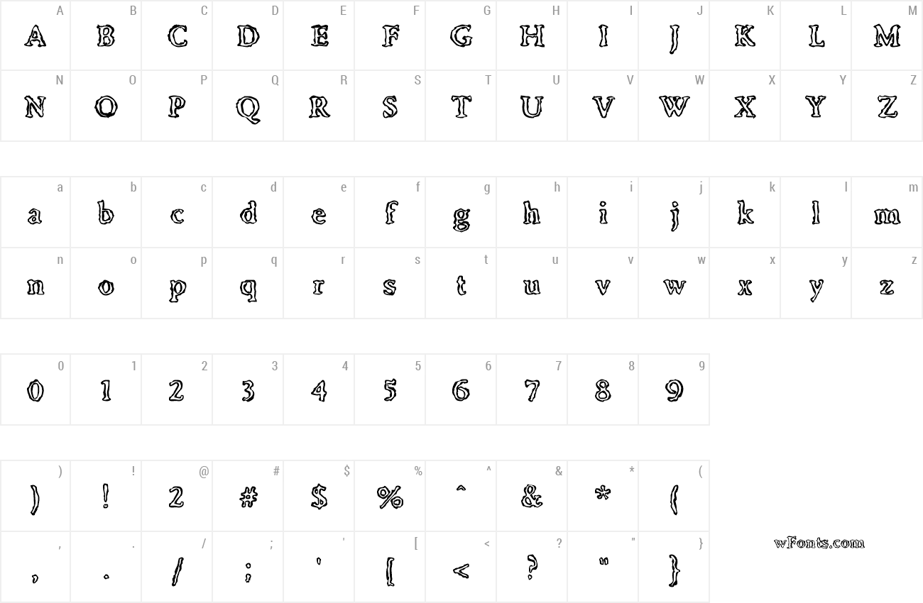 Irregular Inline Font