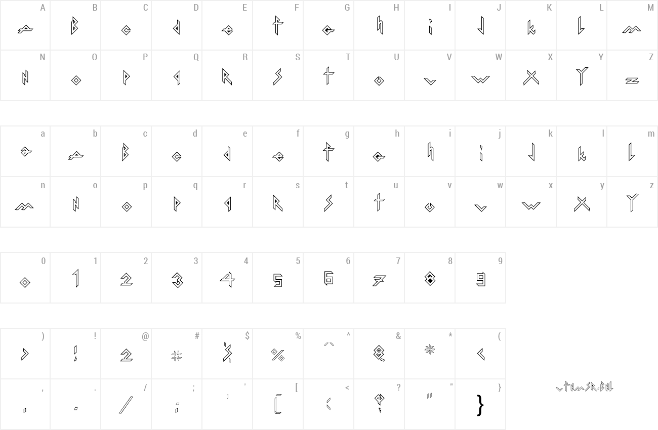 Iron H Metal Outline Font