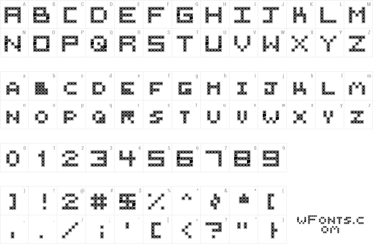 Tetris Block Font
