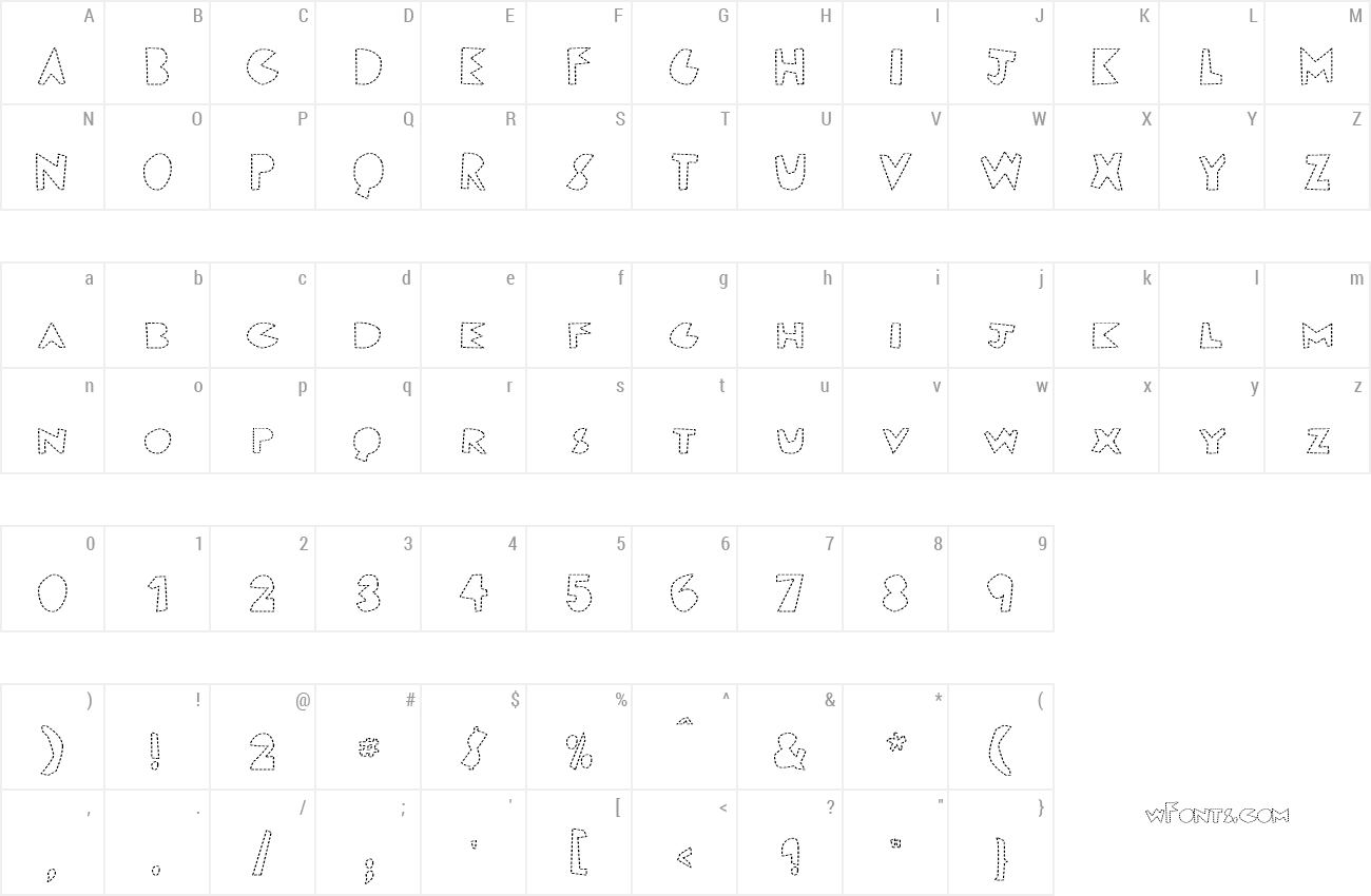 Arca Dashed Font