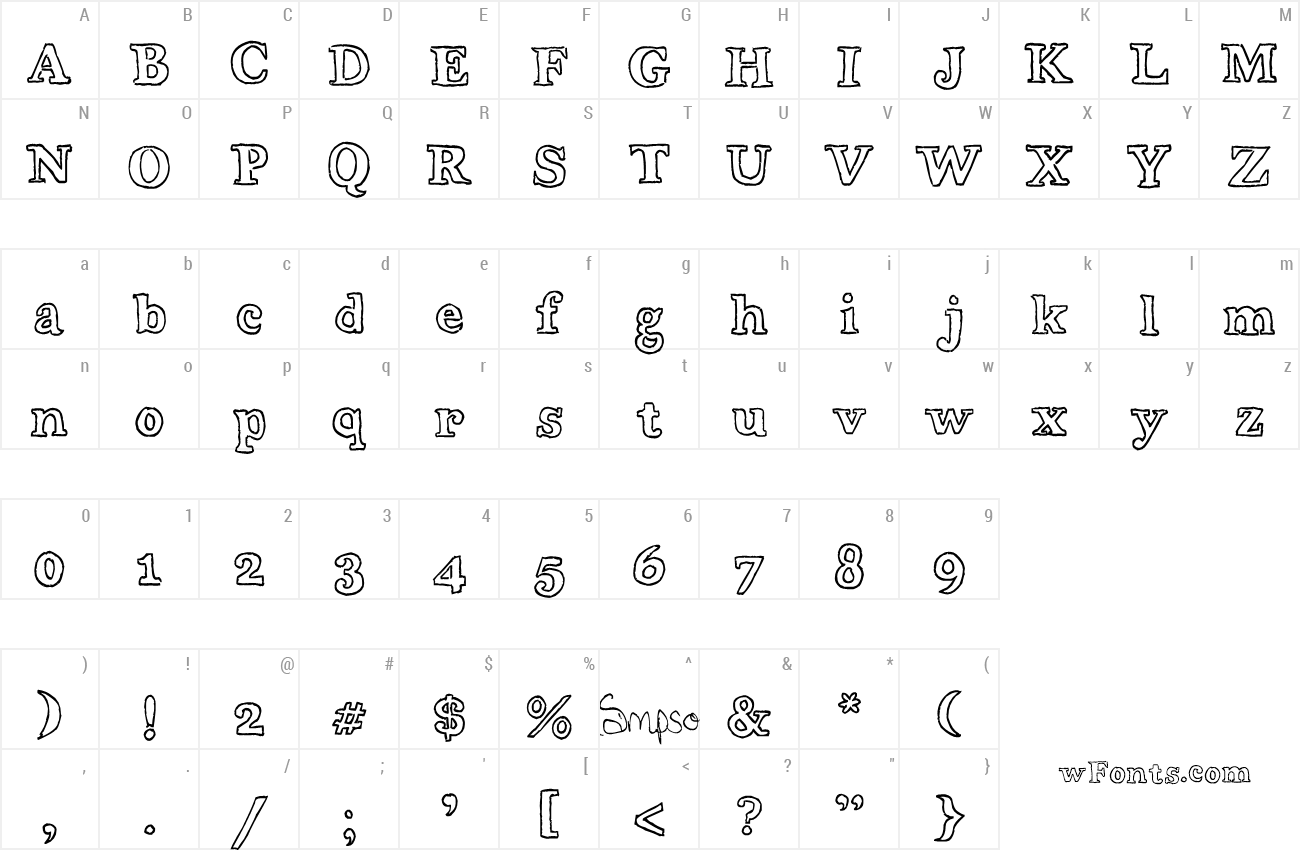 Wobbly Bob Outline Font