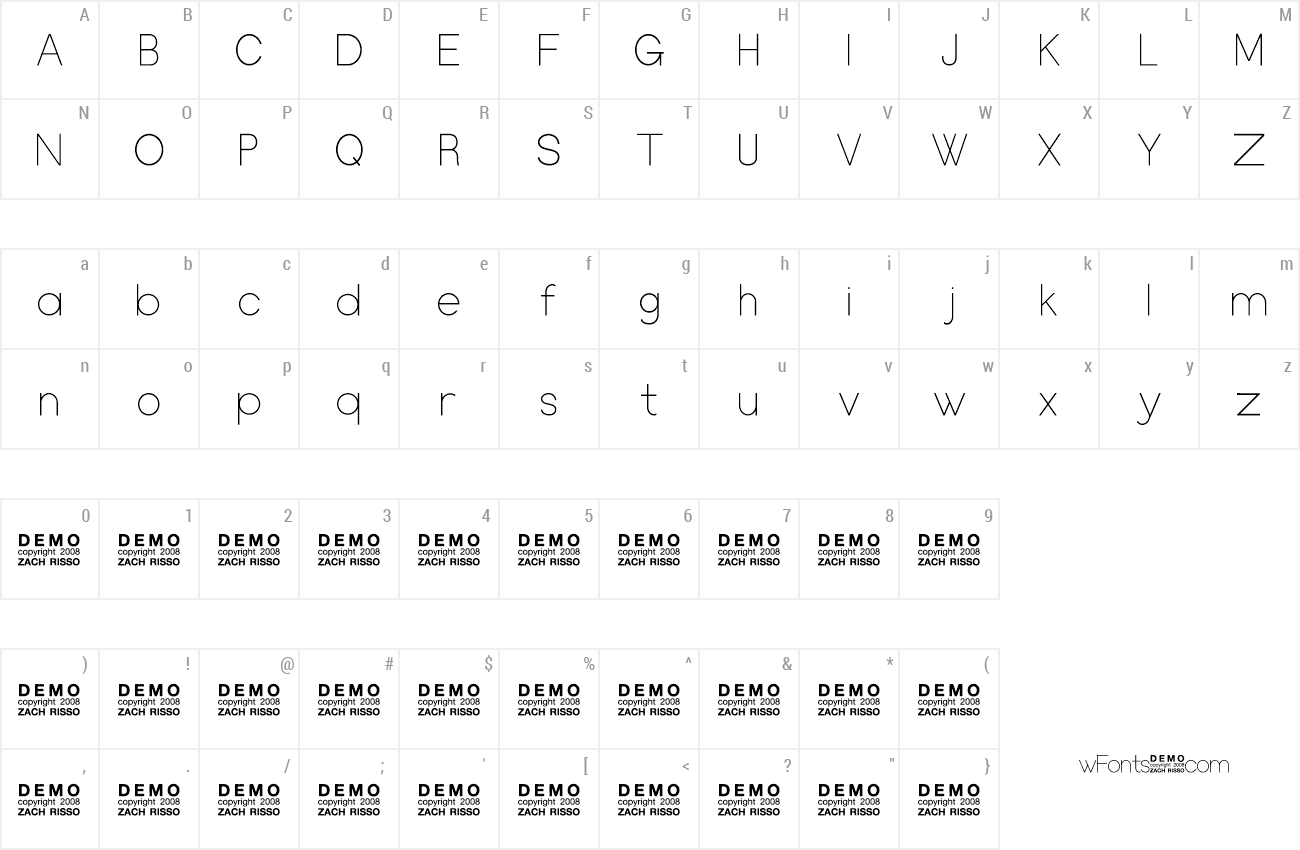 Schriftbild Grotesk Lt DEMO Font