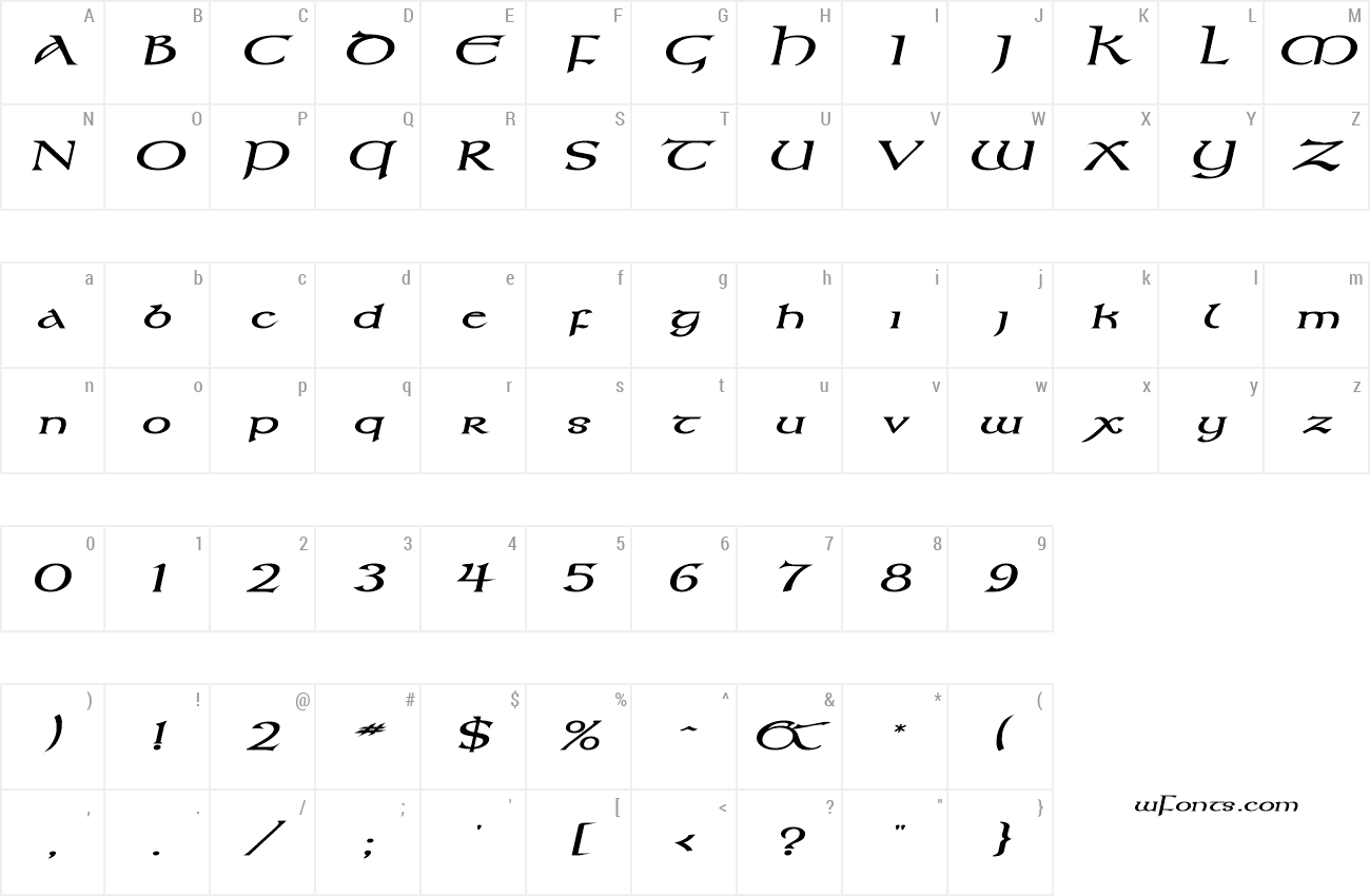 Kelt Extended Font
