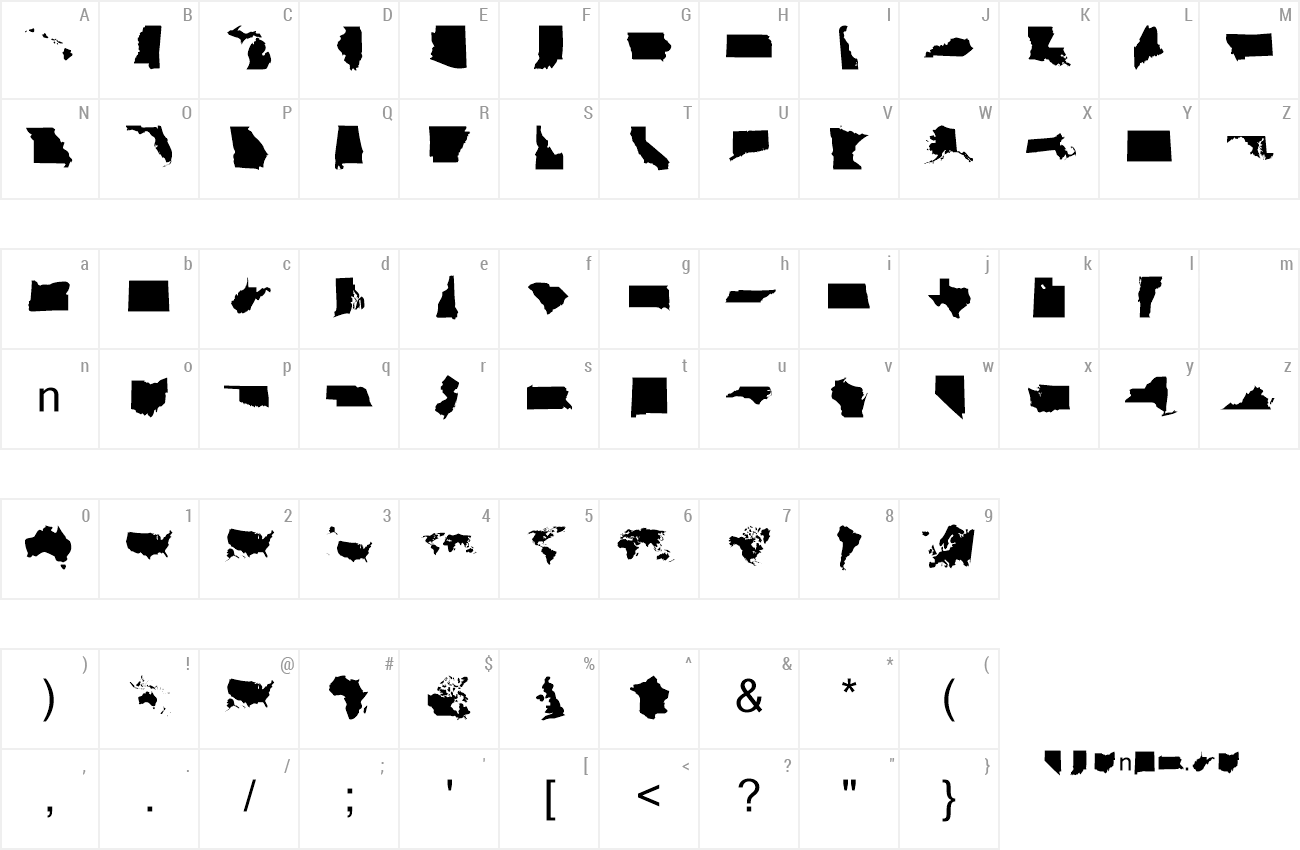 Ding Maps Font