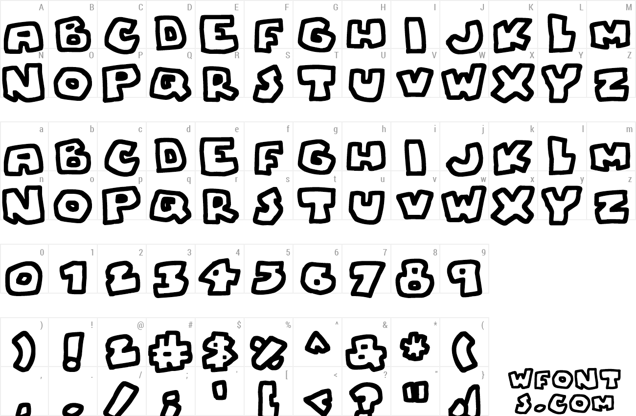 Chunky Boulder Outlines Font