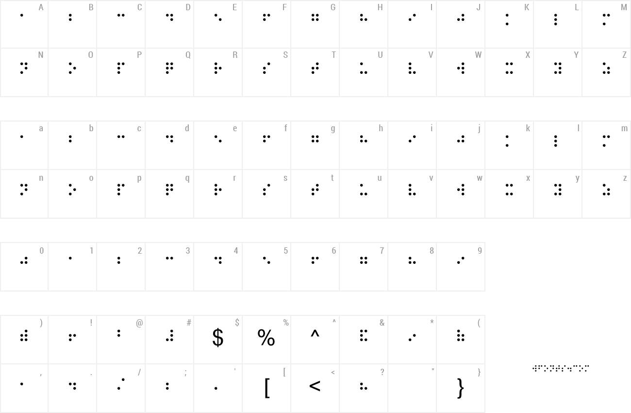 Braille CC0 Font