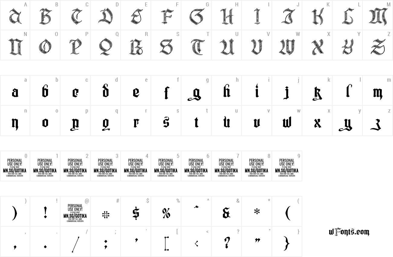 Gotika Ornament Font