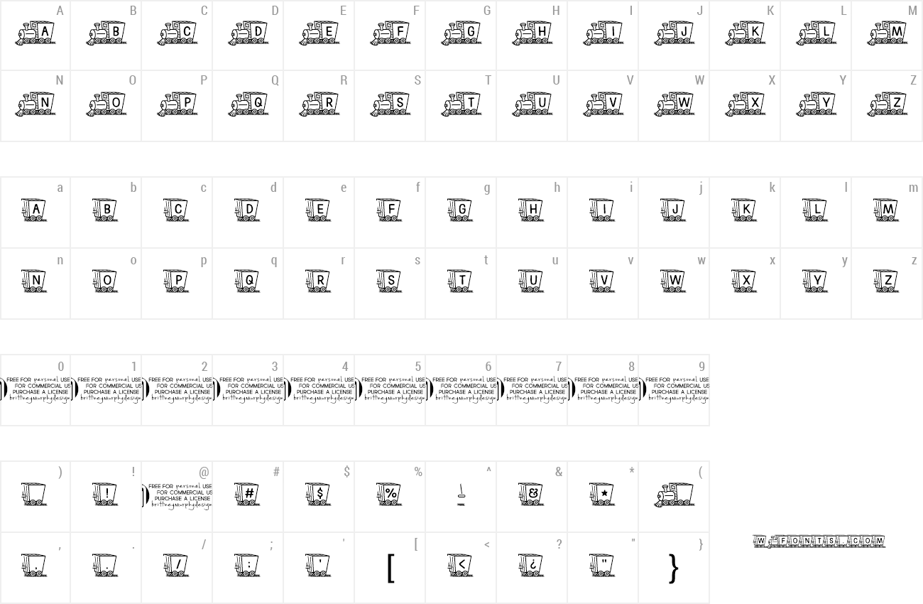Train Letters Font