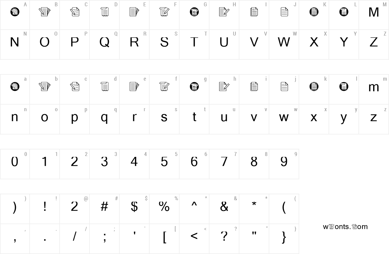 Document Symbols Font