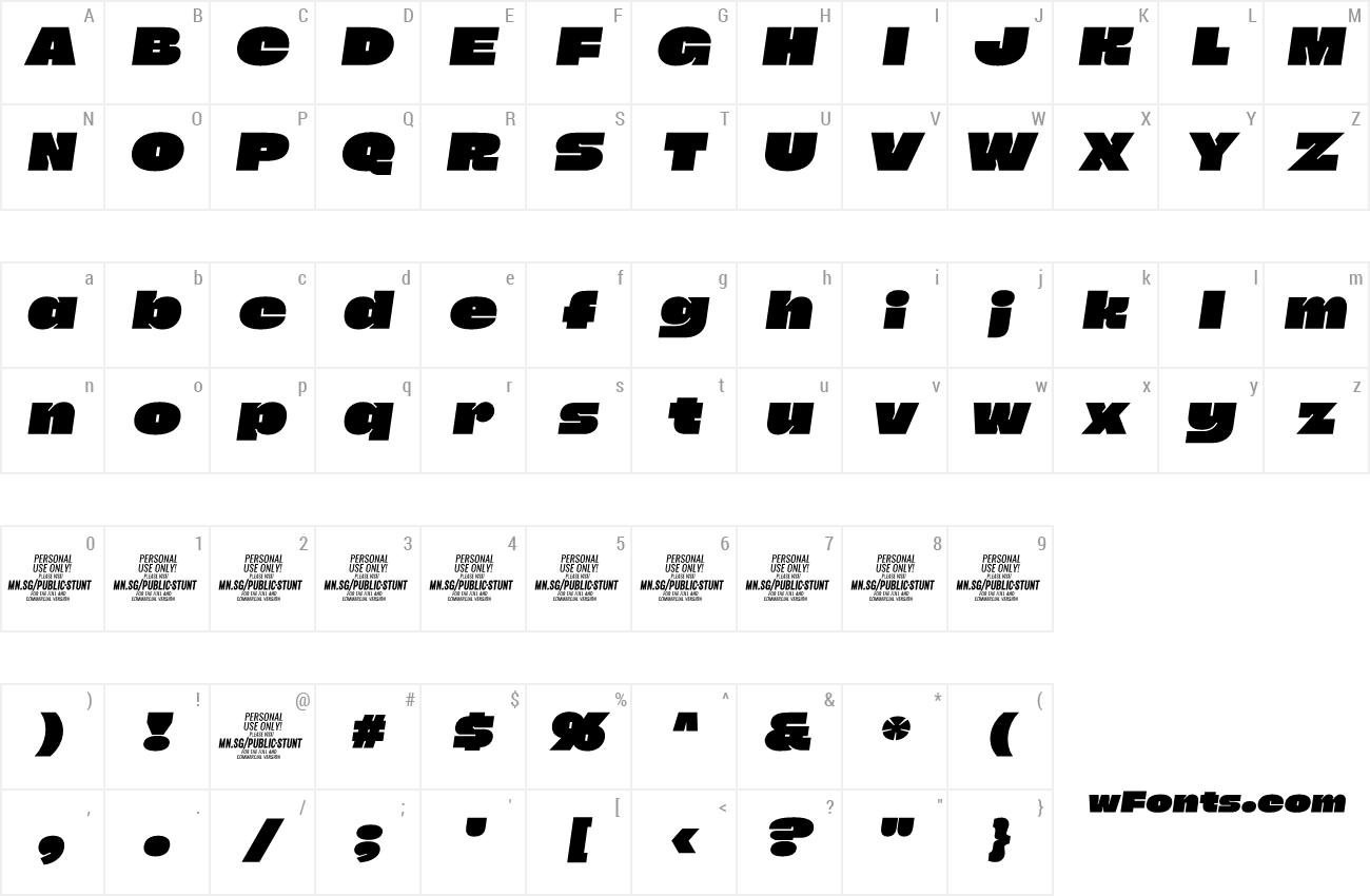 Public Stunt Font