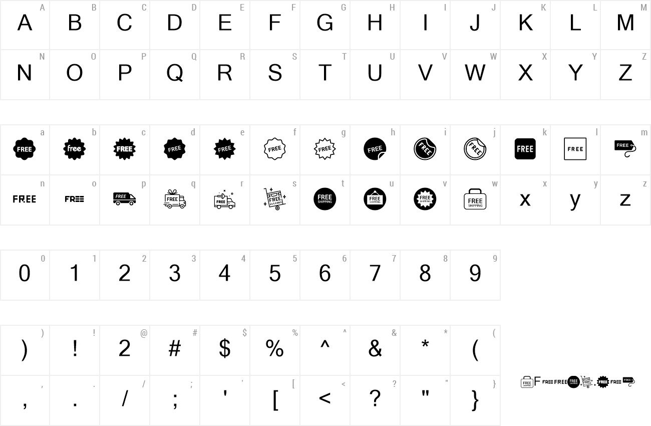 Free Tags Font